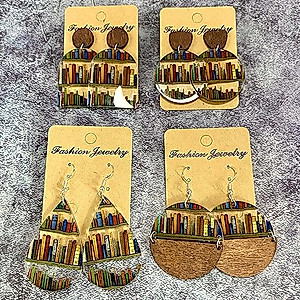 Teacher Earrings Book Earrings Acrylic Pencil Earrings Bookcase Drop Earrings Funny Earrings Teacher Appreciation Gifts Back to School Gifts for Teacher Student