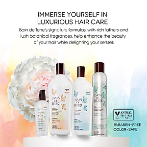 Bain de Terre Passion Flower Color Preserving Shampoo, for Vibrant Color & Protection from Fading, with Argan & Monoi Oils, Paraben-free, Vegan, 13.5 Fl Oz