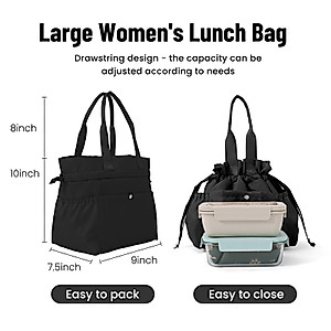 MAMONA Lunch Bag Women Reusable Insulated Lunch Bag Stain-Resistant, Large Capacity Lunch box for Women Perfect for Office