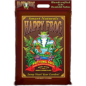 FoxFarm FX14082 Happy Frog Soil Potting Soil Bag, 12 Quart