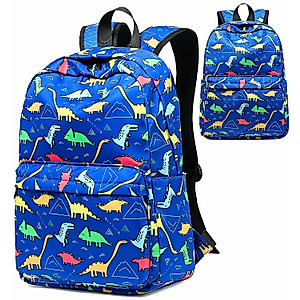 CAMTOP Preschool Backpack for Kids Boys Toddler Backpack Kindergarten School Bookbags (Cute Dinosaur-Dark Blue)