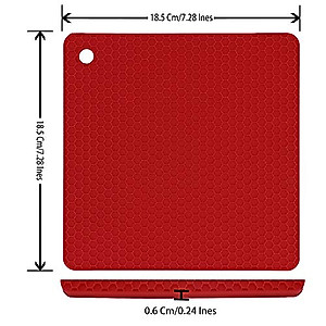 Trivets for Hot Dishes, Hot Pads for Kitchen, Silicone Pot Holders for Kitchen, Trivets for Hot Pots and Pans, Heat Resistant Mats for Countertop, Square Trivet Mat for Quartz Countertops, Pack 4 Gray