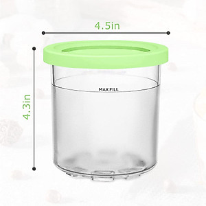Creami Deluxe Pints, for Ninja Creami Pints, Pint Containers with Lids Airtight and Leaf-Proof Compatible NC301 NC300 NC299AMZ Series Ice Cream Maker