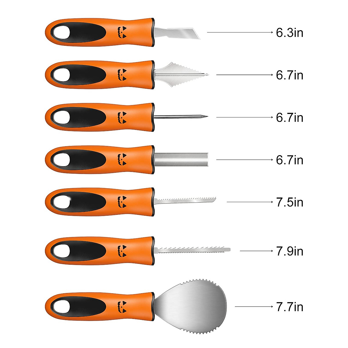 Henscoqi Pumpkin Carving Kit 7 Packs Carving Tools Set, Pumpkin Carving Set Jack Lantern Sculpting Set with Heavy Duty Stainless Steel Durable Handle, Halloween Decoration Set with Storage Skull Cup
