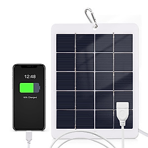 Solar Panel, Decdeal 3W 5V Portable Solar Charger Waterproof Solar Panel Charger for Camping with USB Interface for Charging Mobile Phones Mini Fans LED Light