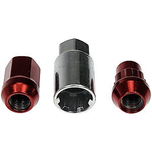 Dorman 713-375E Red Acorn Wheel Nut Lock Set Compatible with Select Models, 20 Pack