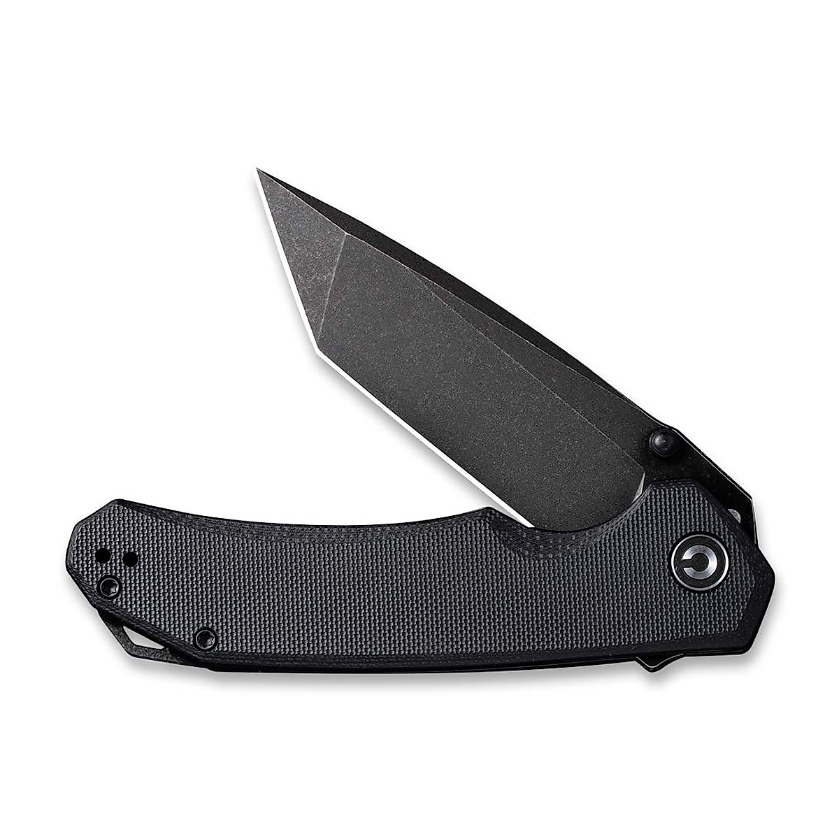 CIVIVI Brazen Folding Pocket Knife,3.5-Inch Tanto D2 Plain Blade,G-10 Outdoor Camping Hiking Knife with Thumb Studs and Flipper opener,Unique Tool Gift for EDC Men Women C2023C (Black)