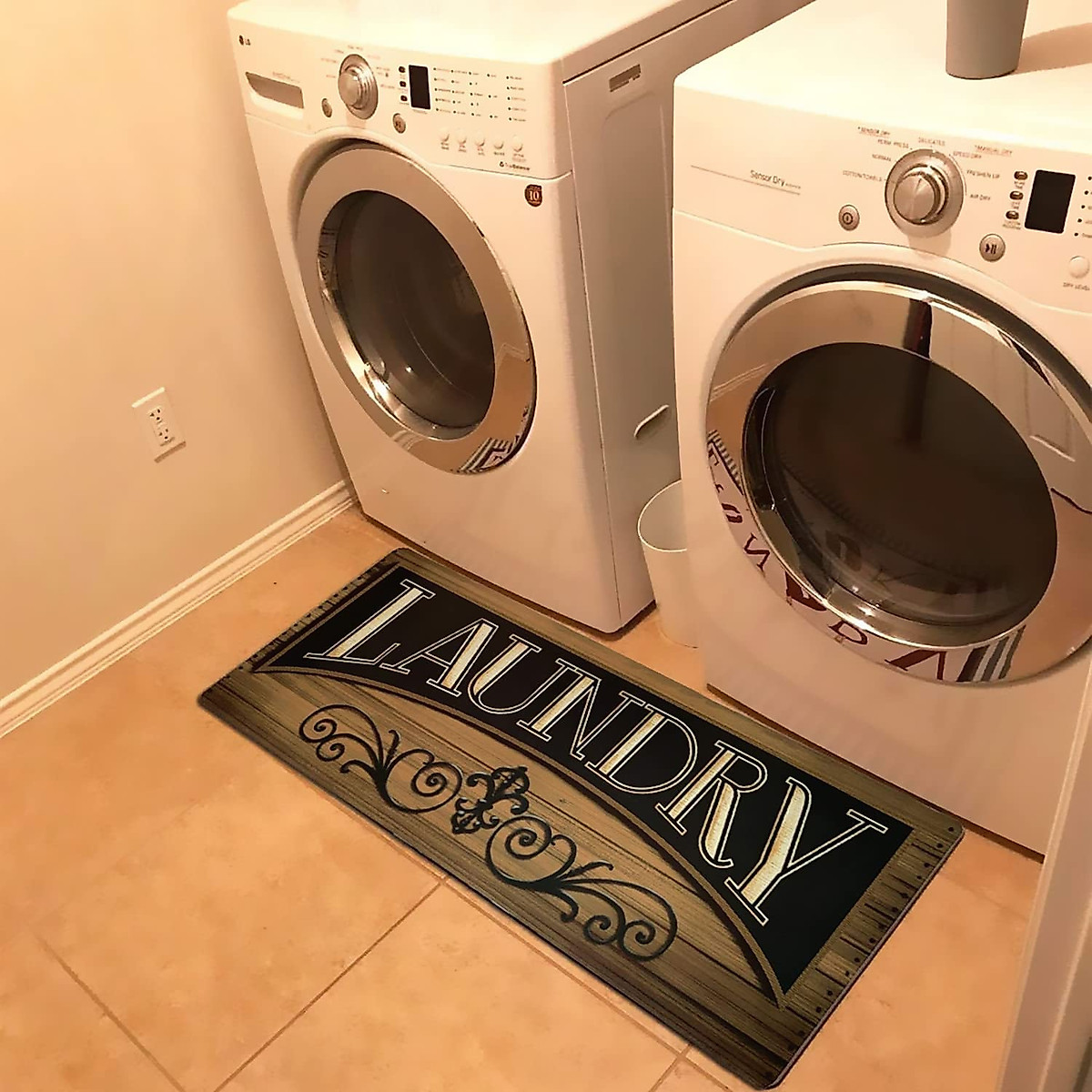 UKELER Non Slip Laundry Room Rug and Mats Waterproof Laundry Room Runner Rug Floor Mat, 48''×20''