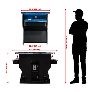 West State Gamerooms Cocktail Arcade Machine – 516 Games in 1 Arcade Game Cabinet – Pre-Assembled 2 Player Retro Video Game Table 26-Inch Screen and 2 Chrome Bar Stools – Commercial Grade