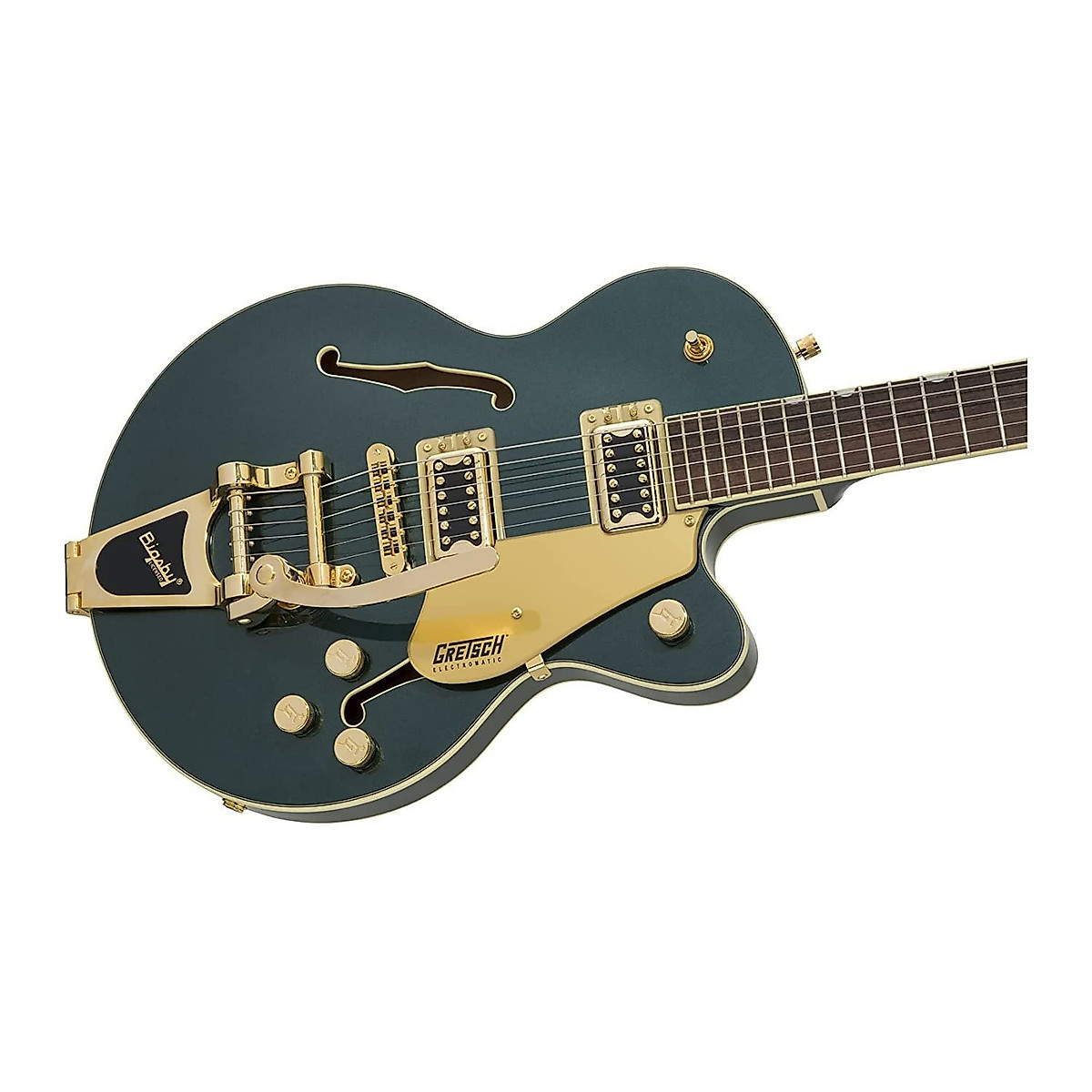 Gretsch G5655TG Electromatic Center Block Jr. Single-Cut Electric Guitar with Laurel Fingerboard, 22 Medium Jumbo Frets, Bigsby and Gold Hardware (Cadillac Green)