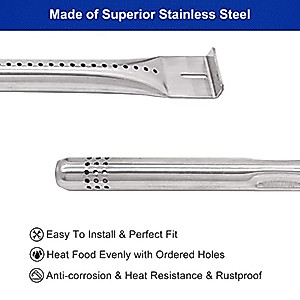 Aibabcue Grill Replacement Parts Kit for Charbroil 4 Burner G470-0004-W1A, G470-5200-W1, 463342119, 463376017, 463335517, 463332718, Stainless Heat Shield Tent, Grill Burner, Carryover Tube, Igniter