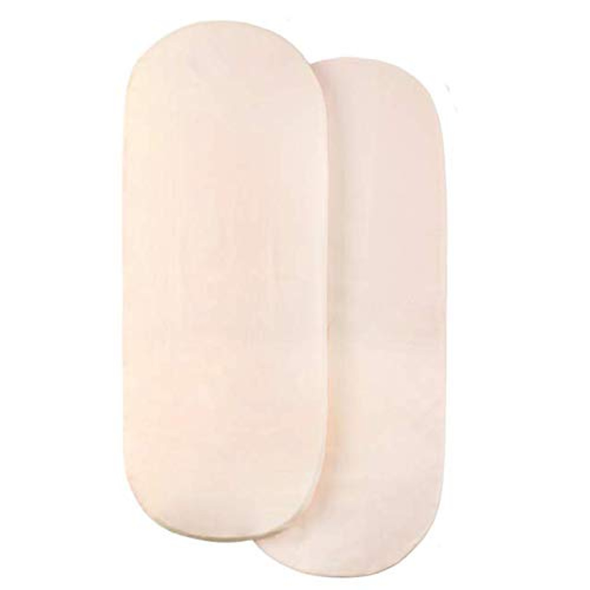 Tadpoles Luxe Cotton Set of 2 Moses Basket Fitted Sheets with Foam Pad - Natural