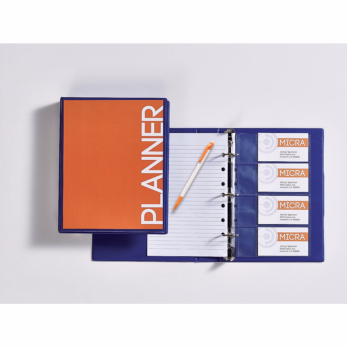 Avery Clear Business Card Organizer Pages for 5.5" x 8.5" Mini Binders, Pack of 5 Holds 40 Cards Total (76025)