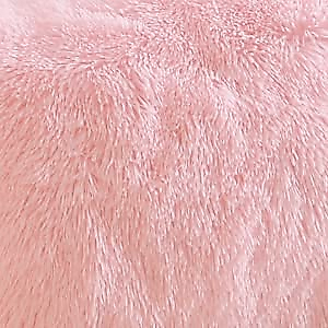 HAIHUA Luxury Plush Shaggy Duvet Cover Flannel Velvet Bedding (1 Faux Fur +2 Pillowcases) Fluffy Comforter Bed Sets 3 Pieces,Zipper Closure (Pink, Queen)