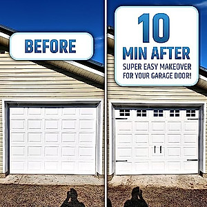 Strong & Glossy Magnetic Garage Door Windows - Fits 1 Car Garage - Looks Like Real Window Panels/Faux Panes - Decorative Hardware Kit - Easy to Align & Will Never Fall (Upgraded Magnets) | 16pcs 4"X6