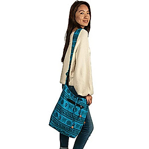 Blue Patchwork Handmade Crossbody Large Hobo Shoulder Bag Hippie Boho Fashion Everyday Unique