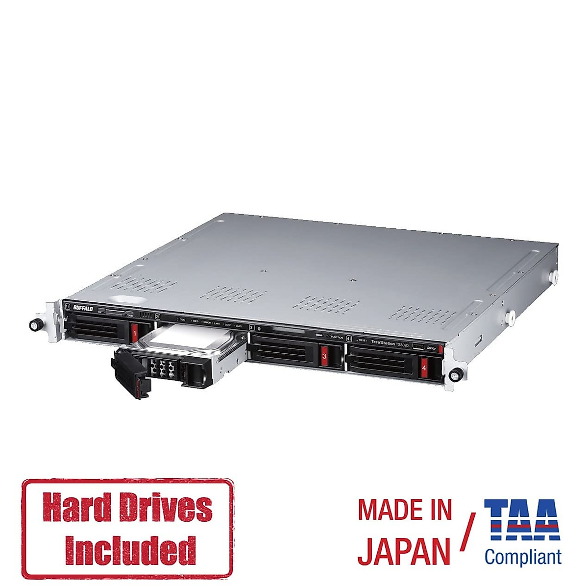 BUFFALO TeraStation 5420RN Rackmount NAS 32TB (4x8TB) with HDD NAS Hard Drives Included 10GbE / 4 Bay/RAID/iSCSI/NAS/Storage Server/NAS Server/NAS Storage/Network Storage/File Server