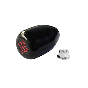 XtremeAmazing Black/Red Stitching Suede Manual Shifter Shift Boot Knob Cover + 5 Speed Manual Shift Knob with M10x1.5 Screw Nuts Adapter for JDM Honda Acura