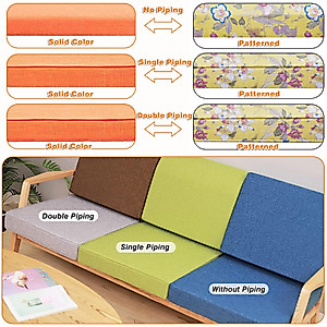Custom Bench Cushion for Indoor Furniture,Window Seat Cushions Indoor,50D Thickened Foam Bench Pads with Non-Slip Bottom,Indoor Bay Window Outdoor Garden Patio Waterproof Cushion