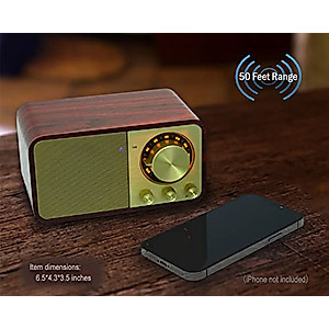 BentMax FM Radio with Bluetooth Retro Bluetooth Speaker Vintage Radio with SD/USB Memory Music Player Function, Wireless Streaming from Smartphone, 10 Hours Playback (Walnut)