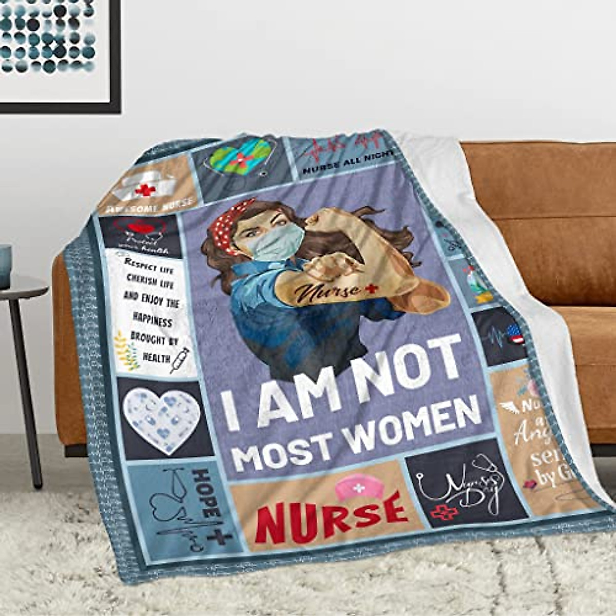 Nurse Gifts for Women, Nursing Student Gifts, Gifts for Nurses, Rn Gifts for Nurses, Nurse Practitioner Gifts for Women, Nurse Appreciation Gifts, Nurse Graduation Gift Blanket 60 "X50