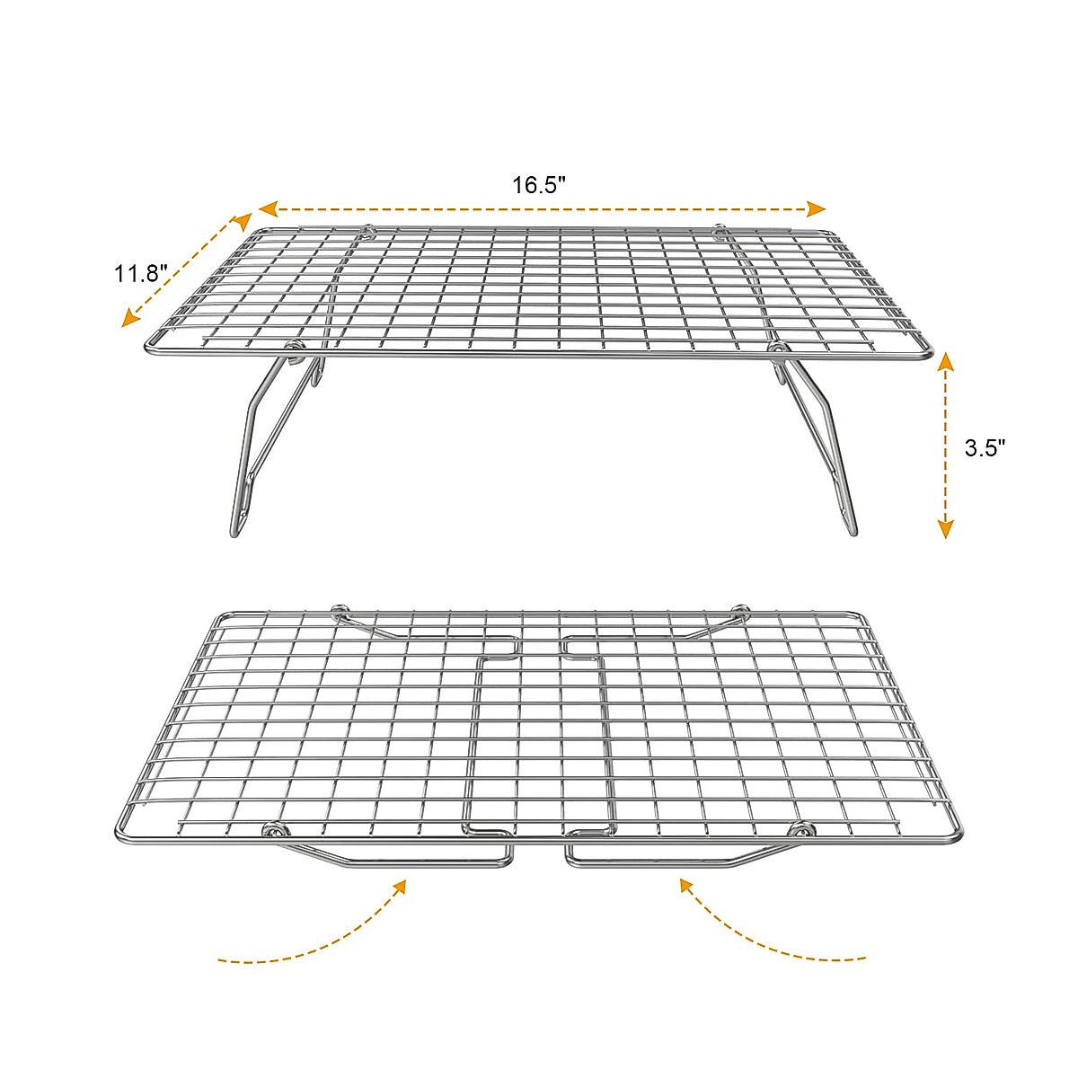 SafBbcue 3 Tier Cooling Rack with Baking Sheet Pan for Cookies Cakes Pies, Cake Layers, Finger Foods 304 Stainless Steel Oven and Dishwasher Safe