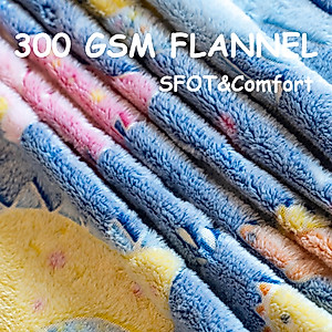 Glow in The Dark Dinosaur Blanket for Boys and Girls Funny Gift,Kids Blanket 50×60 in Super Soft Fluffy,Throw Blanket Warm Cozy Also Suitable Toddler