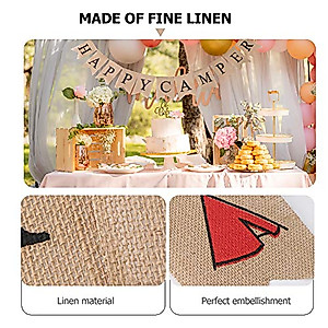 Amosfun One Happy Camper Burlap Banner Camping Party Decoration Happy Camper Birthday Decorations Retirement Birthday Camper Yard Decoration