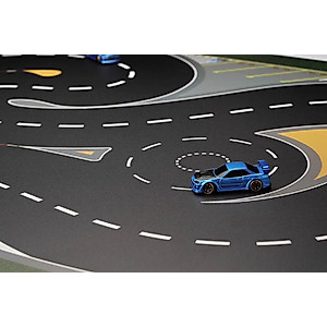 CALLPHA Race Track Scene Mat Vehicles Model Turbo Racing 1/76 Mini RC Car Parts Plastic Rubber Race Track (90 * 60cm)