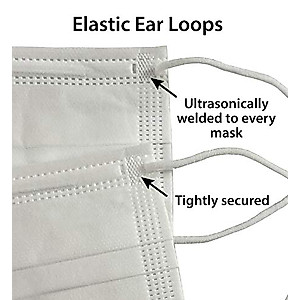 WMS 4-Layer Face Masks, Wisconsin Medical Supplies, MADE IN USA, 1 Pack (50 Masks) White