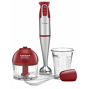 Cuisinart CSB-79R Smart Stick 2-Speed Hand Blender, Stainless Steel/Red, 2018