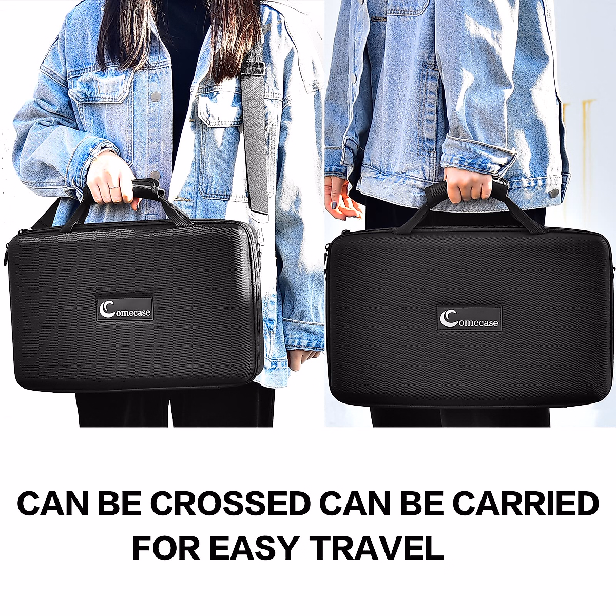 Comecase Large 3000+ Trading Card Game Holder & Organizer, Case for Baseball, Football Cards, for C.A.H, for TCG Cards and All Expansions. Storage Box with 7 Dividers and Shoulder Strap