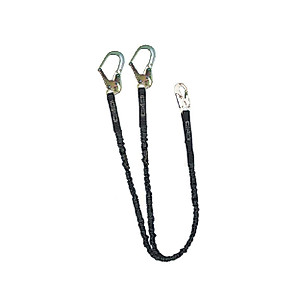 Safewaze FS586 6' Dual-Leg Streamline Low-Profile Energy Absorbing Lanyard w/Rebar Hooks