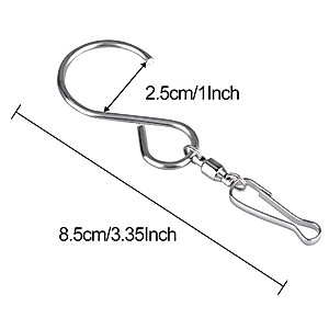 KUUQA 20 Pack Swivel Hooks Clips Wind Spinner S Hook Clips Hanging Wind Chimes Crystal Twisters Party Supplies (Silver)