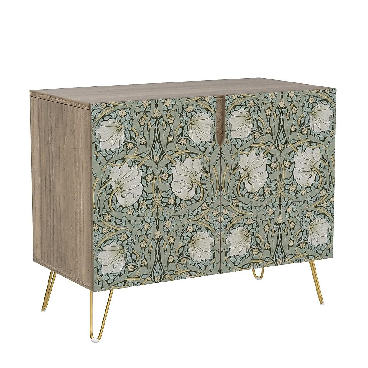 SIGNWIN Sideboard Buffet Cabinet, Kitchen Storage Cabinet with 2 Doors, Geometric Arch Palm Leaf Landscape, Cupboard Console Table for Dining Room- 35" L x 18" W x 29" H