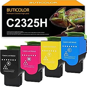 C2425 C231H C2325H Remanufactured High Yield Toner Cartridge C231HK0 C231HC0 C231HM0 C231HY0 Replacement for Lexmark C2325 C2425 C2535 MC2325 MC2425 MC2535 MC2640 Printer(4-Pack)