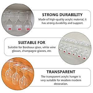 Cabilock 3 pcs Storage Transparent Wall-mounted Thickened Glasses Kitchen Wall Mounting Hanging Slot Rack Stemware Acrylic Cabinet Wine Hanger Cup Clear Barware Mounted for Bar Glass Under