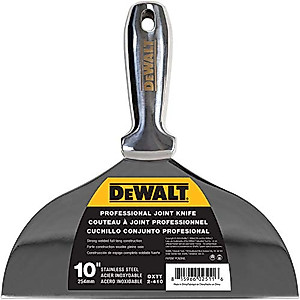 DEWALT 10" All Stainless Steel Joint Knife | One-Piece Premium Polished Metal Putty Blade | 2-410