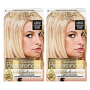 L'Oreal Paris Superior Preference Fade-Defying + Shine Permanent Hair Color, Extra Light Natural Blonde, Pack of 2, Hair Dye
