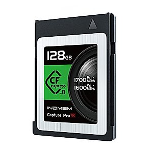 128GB CFexpress Type B Memory Card, Raw 4K/8K Video Recording,up to 1700MB/s Read, 1600MB/s Write, Compatible with Nikon Z6/Z7/D6,Canon EOS-1DXMark III/EOS-R5,Panasonic S1/S1R,DJI Ronin 4D