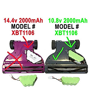 XBT1106N SV1110 SV1106N SV1110N SV11O6N SV116N Shark Battery 10.8v 2000mAh Ni-MH Floor and Carpet Sweeper Replacement