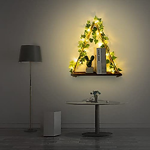 Doozx Hanging Shelves with Led-Strip - Set of 2, Macrame Wall Hanging Shelves for Wall Decor for Bedroom Living Room Bathroom, Boho Room Decor Aesthetic, Hanging Shelf, Wall Shelves Plant Decor