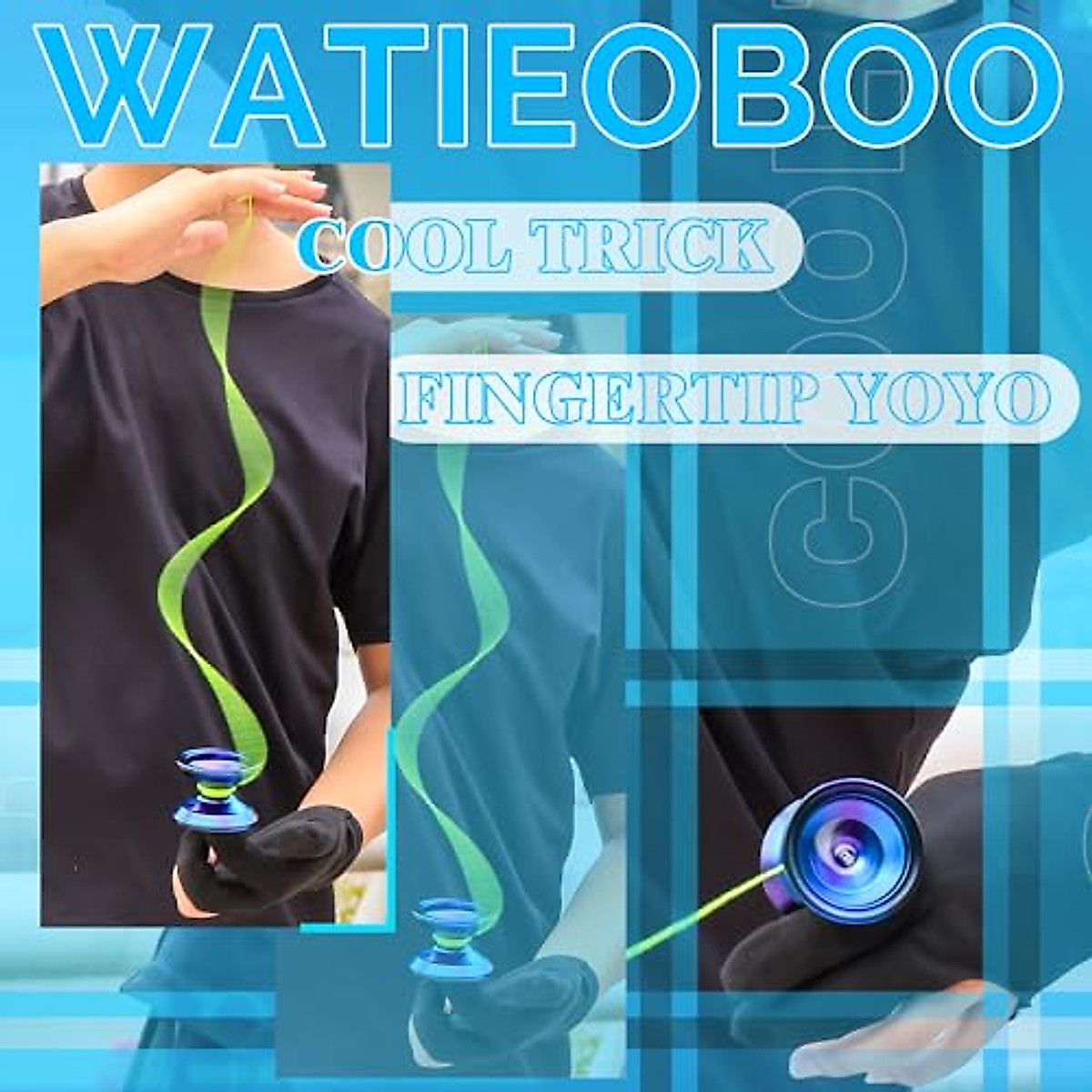 WATIEOBOO Yoyo Professional Metal Responsive Yoyo for Kids 8-12, Unresponsive Yoyo for Adults Intermediate-Advanced Players with U Type KK Bearing + Glove and 10 Replacement Yoyos Strings