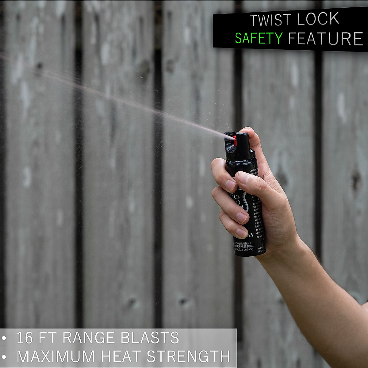 POLICE MAGNUM Large Pepper Spray Max Strength Portable Security- 16 ft Range- Made in The USA- 4oz Twist Lock (Red)