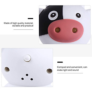 VALICLUD 2Pcs Cartoon Cow Keychain Miniature Cow Figurine Animals Keyring Charm Light and Sound Keychains Led Keychain Flashlight For Chinese Ox New Year Party Favors