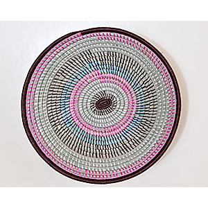 Large Hand Woven African Basket - 12 Inches Sweetgrass Basket - Woven Bowl - Handmade in Rwanda, RB241