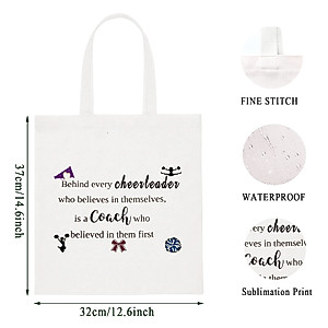 Generic WCGXKO Cheer Coach Gift Cheer Mom Gift Cheerleading Zipper Pouch Cosmetics Bag Cheer Gift (Behind every cheerleader tote),Talk Less Smile More