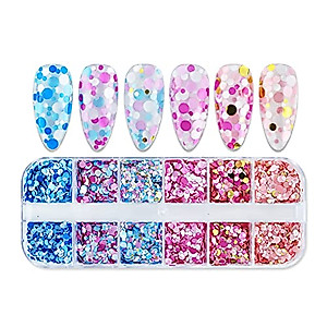 Kasituny Glitter Acrylic Powder，12 Colors Glitter Acrylic Powder for Nails Nail Art Metallic Shining Flakes Gold Nail Glitter Set for Nails Art Decoration 3 Boxes