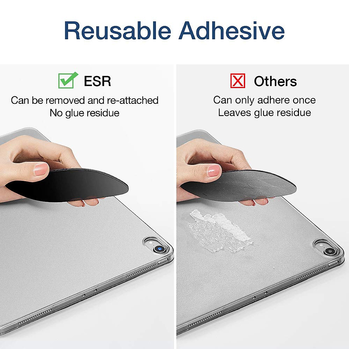 ESR Slim Mouse Holder, Case for Magic Mouse, with Reusable Adhesive, No Glue Residue, Compact Elastic Pouch/Carrying Sleeve, Can Be Attached to iPad or MacBook, Black