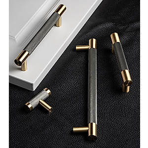 Linkaa Cabinet Handles Knurled Kitchen Cabinet Drawer Pulls,Kitchen Cabinet Handles Gold Drawer Pulls Acrylic Drawers Gold Cabinet Pulls Antique Brass Cabinet Pulls, 10 Pack (96mm(3.7''))